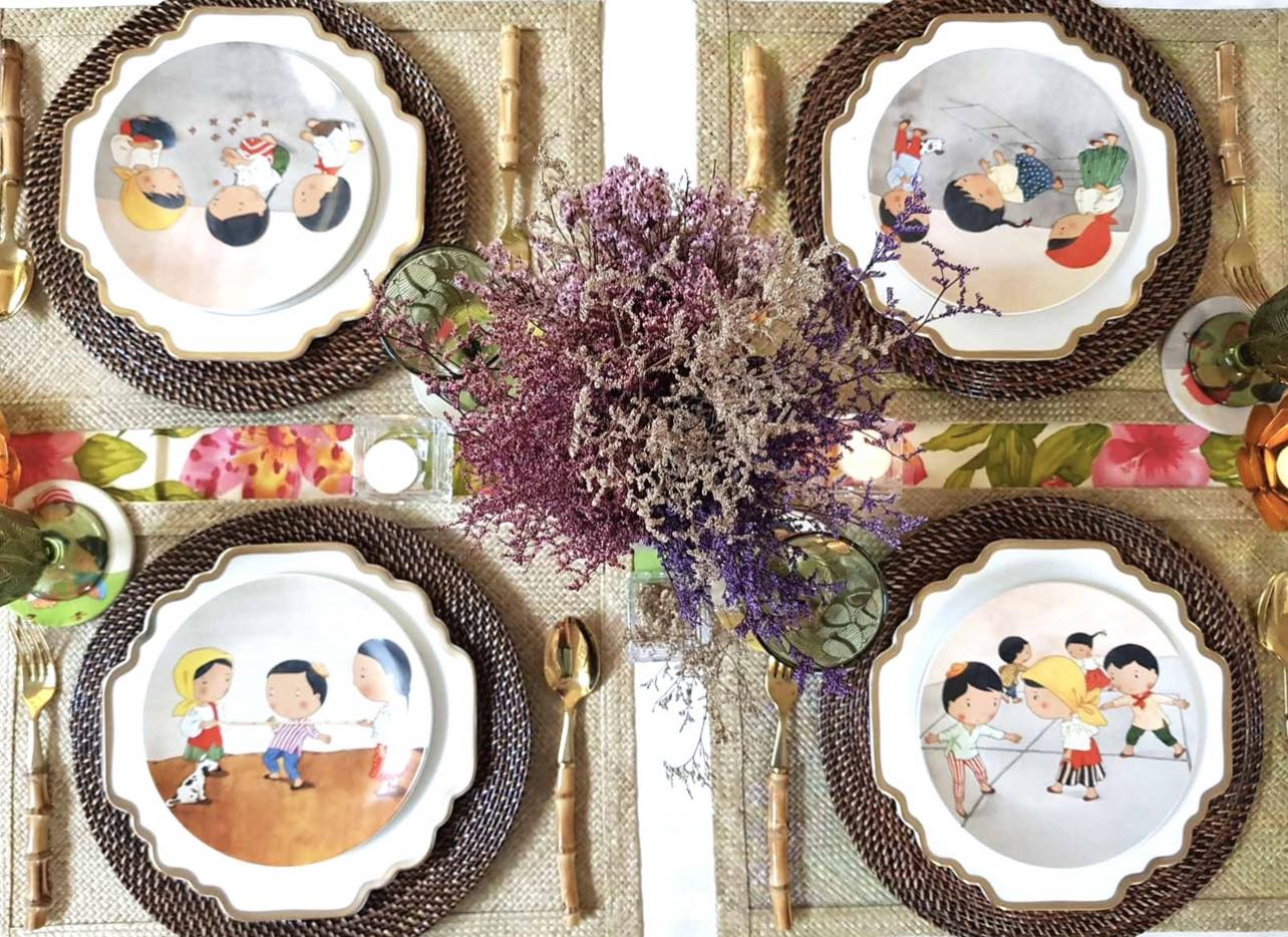 LARONG PINOY SALAD PLATE SET (4pc Salad Plates) – CASAJUAN FINE ...